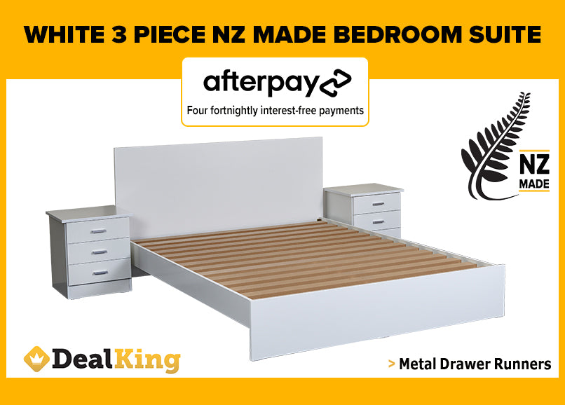WHITE 3PC NZ MADE SUITE (QUEEN BED) – DealKing